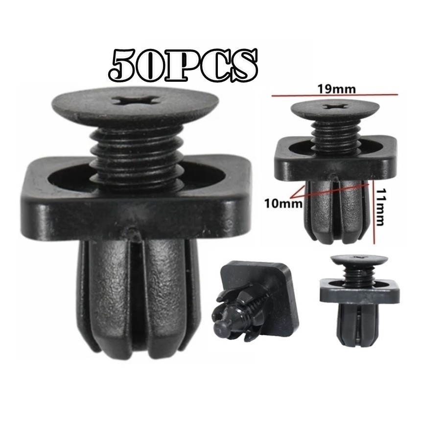 50PCS Car Clip Bumper Fastener Clip 10mm Crv Civic City Engine Cover ...