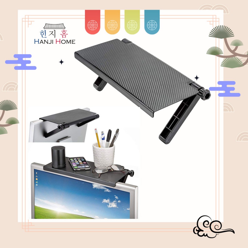 Hanji Monitor Storage Clip Table Desk Accessory Stand Screen Top Shelf ...