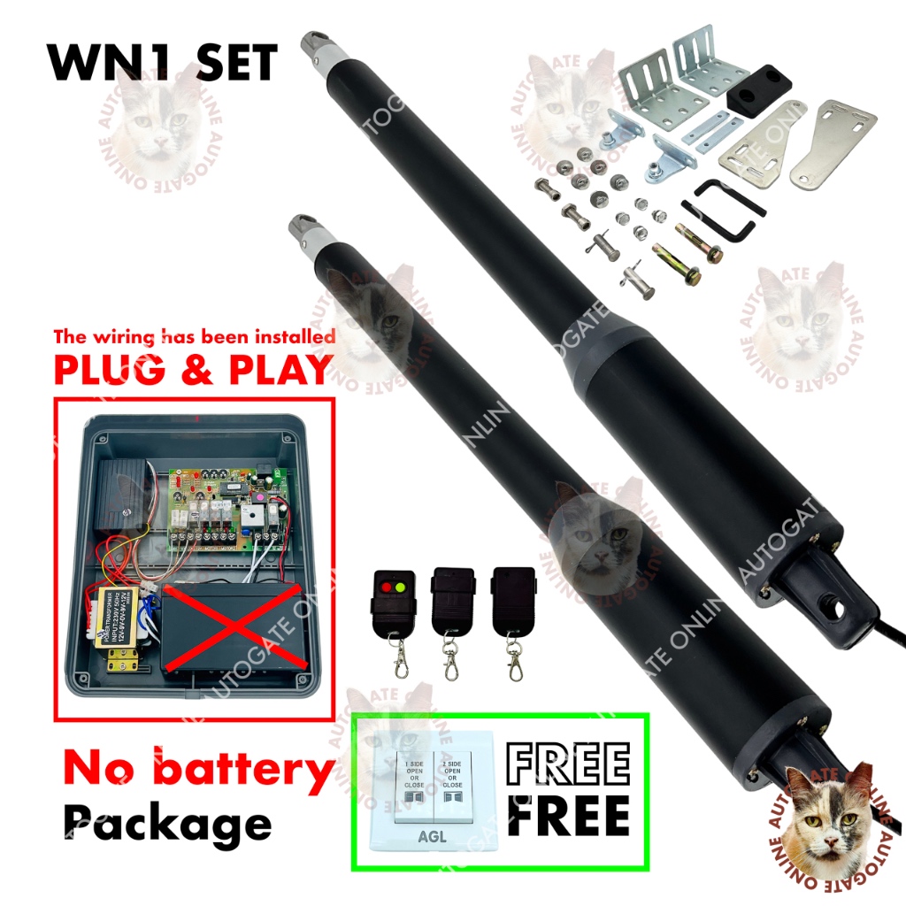 WN1 ( 2CH 433MHZ ) SWING ARM AUTO GATE SYSTEM ( SET ) | Shopee Malaysia