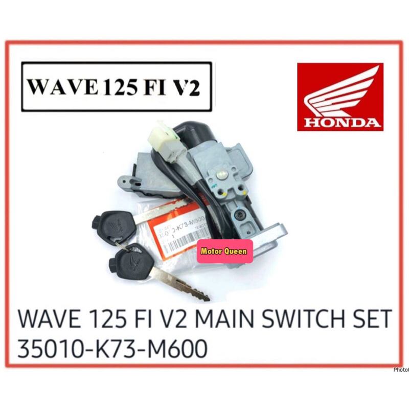 Main Switch Suis Key Set Kunci Honda Wave 125 Fi V2 100% Honda Original ...