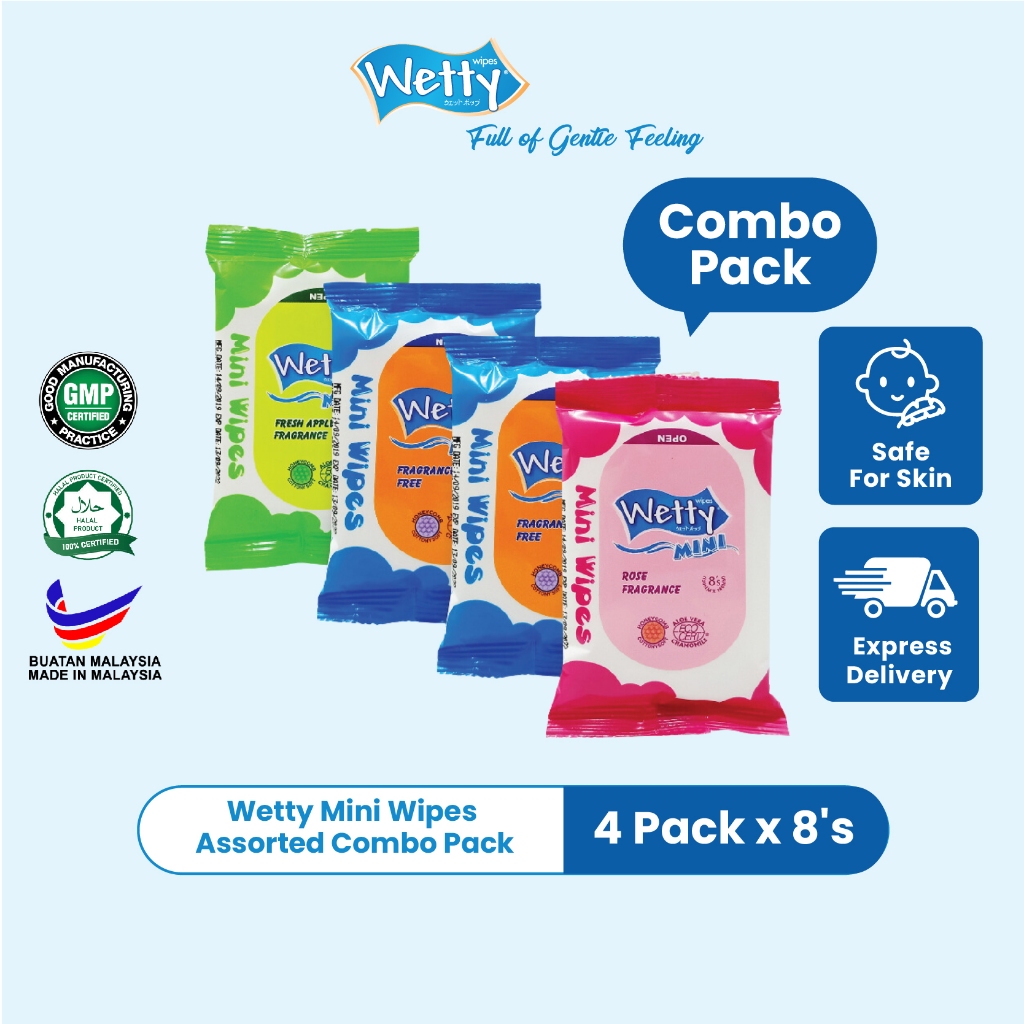 [Clearance] Wetty Mini Cute Wet Tissue Wet Wipes Tisu Basah Baby Wipes ...