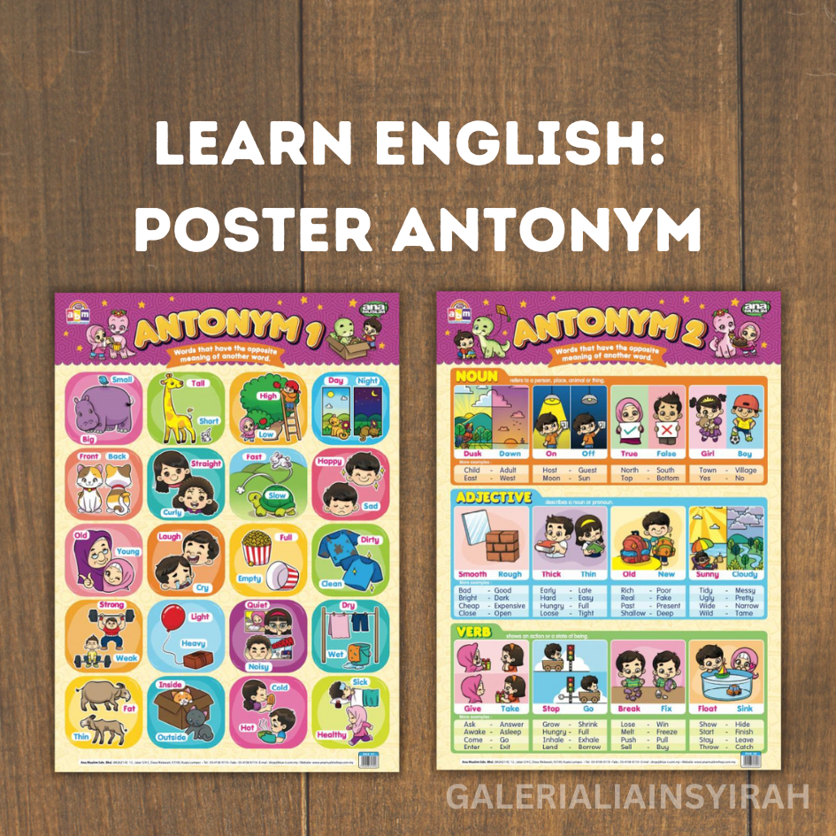 Poster Antonym Alat Bantu Mengajar Ana Muslim ABM Belajar Bahasa ...