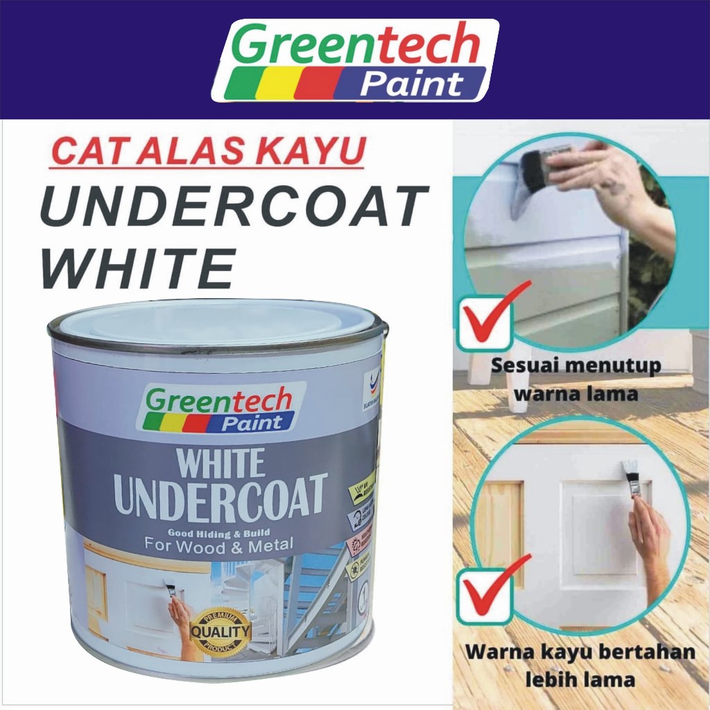 ⚡ Effective ⚡ 1LITER Cat Undercoat Kayu Putih / Wood Undercoat / Cat ...