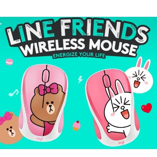 Logitech M238 LINE FRIENDS SPECIAL EDITION MOUSE for girl cute pink and ...