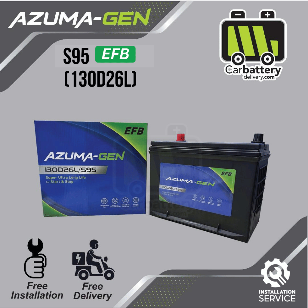 [Installation Provided] AZUMA-GEN S95 130D26L EFB Auto Start Stop Car Battery Bateri Kereta ...