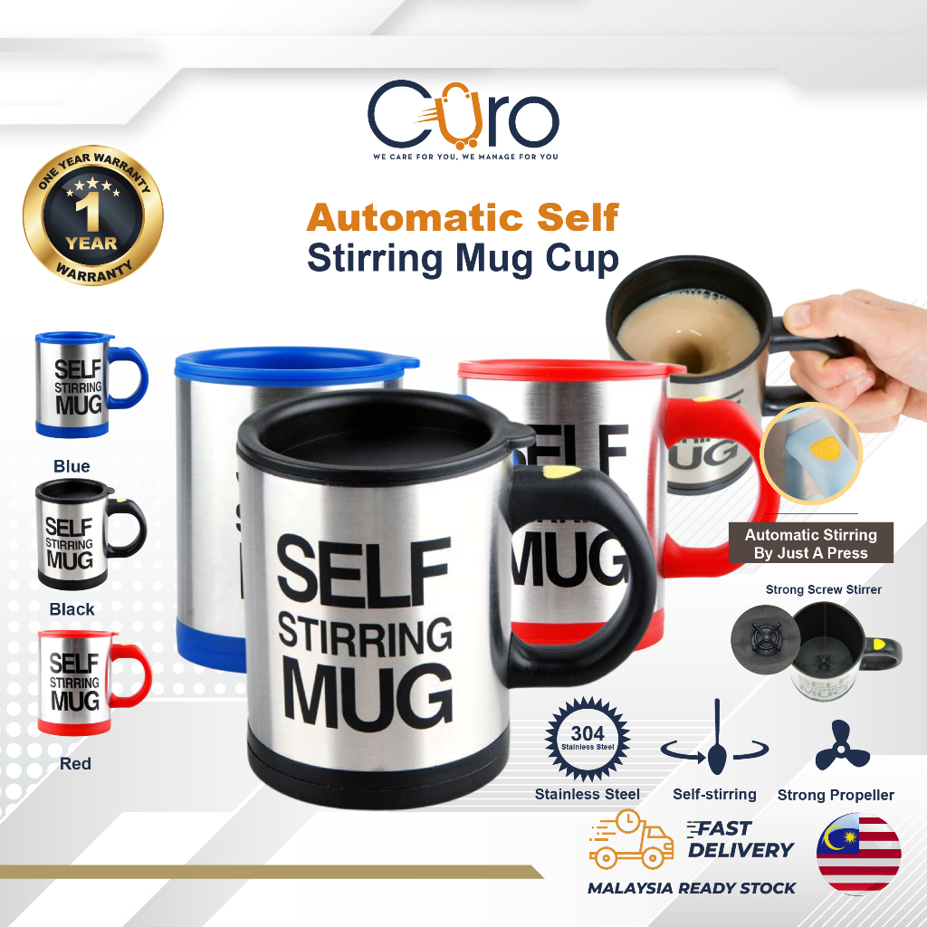 CURO Automatic Self Stirring Mug Cup Coffee Milk Mixing Mug Coffee ...