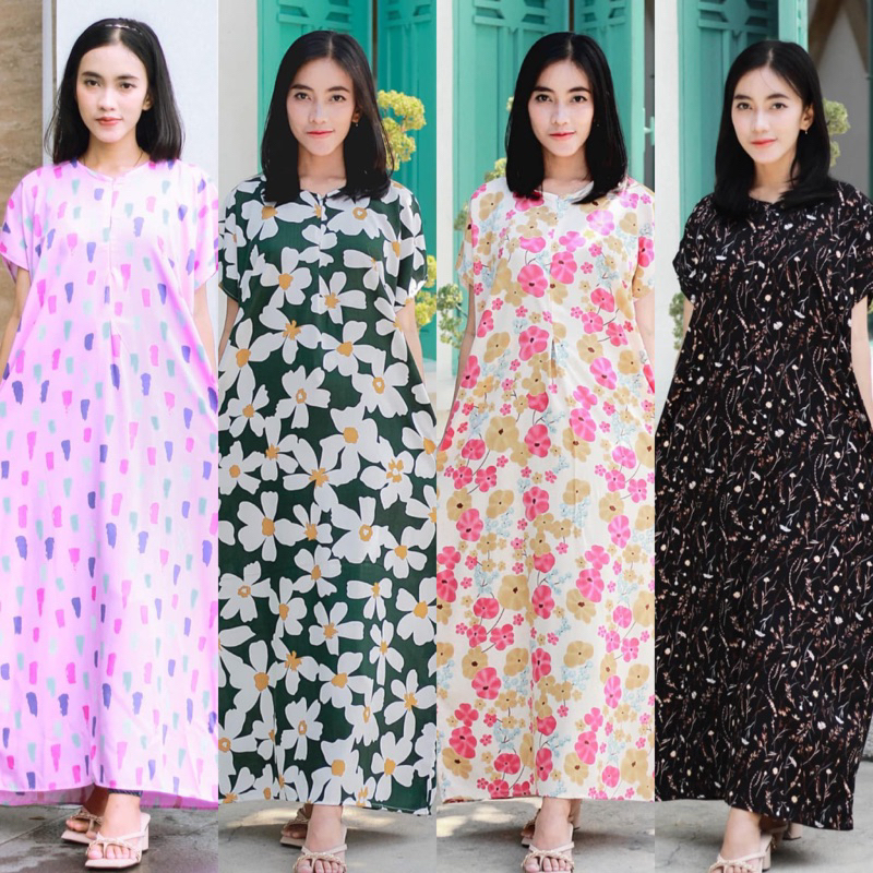 Kaftan|Baju Tidur Wanita|Night Dress|Pajamas Dress|Baju Kelawar |Baju ...
