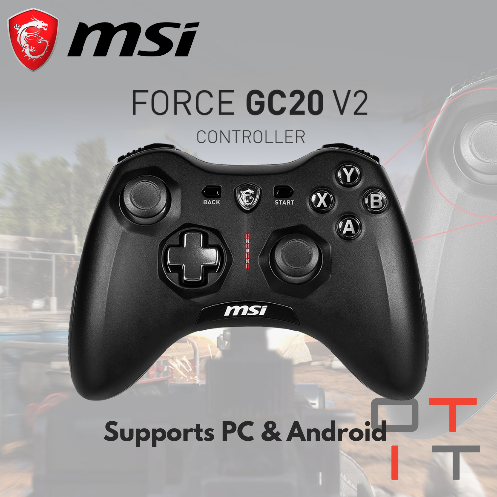 MSI FORCE GC20 V2 PC Android Vibration Wired Gaming Controller Gamepad ...