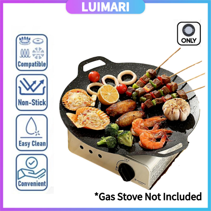 Korean Non Stick Grill Pan Korea BBQ Pan Camping Roasting Grill Plate ...