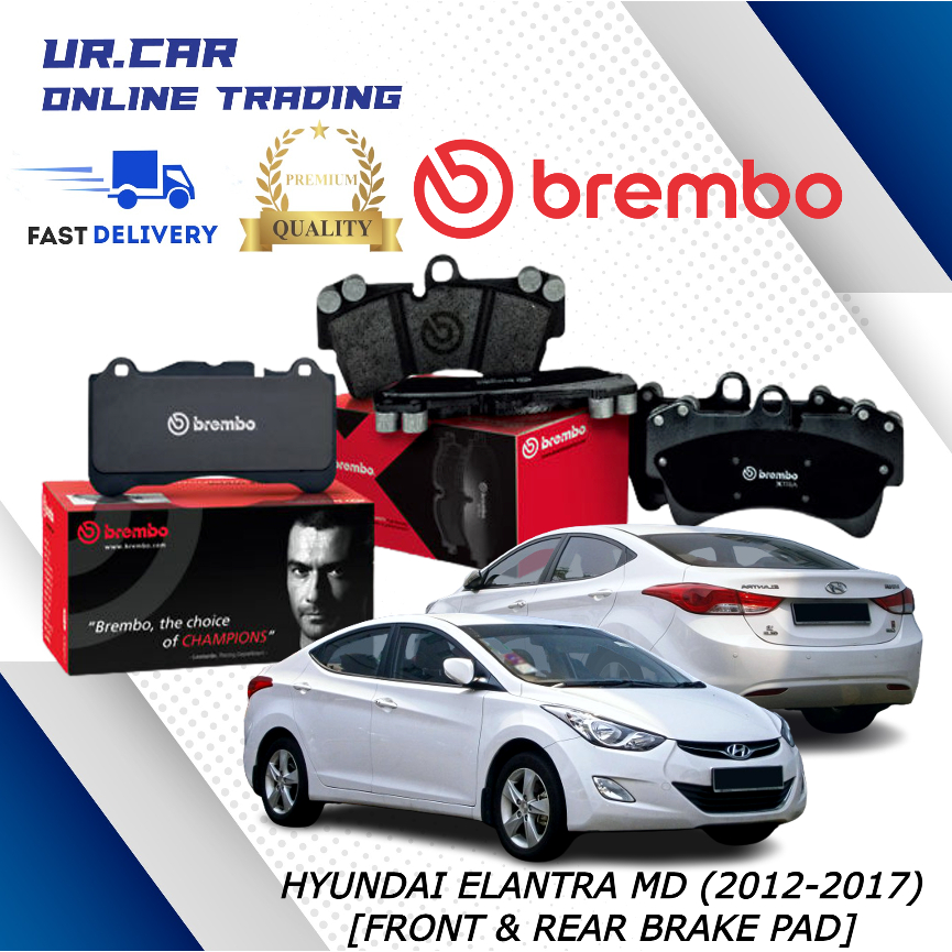 BREMBO HYUNDAI ELANTRA MD (2012 - 2017) BRAKE PAD FRONT (DEPAN) & REAR (BELAKANG) 100% ORIGINAL ...