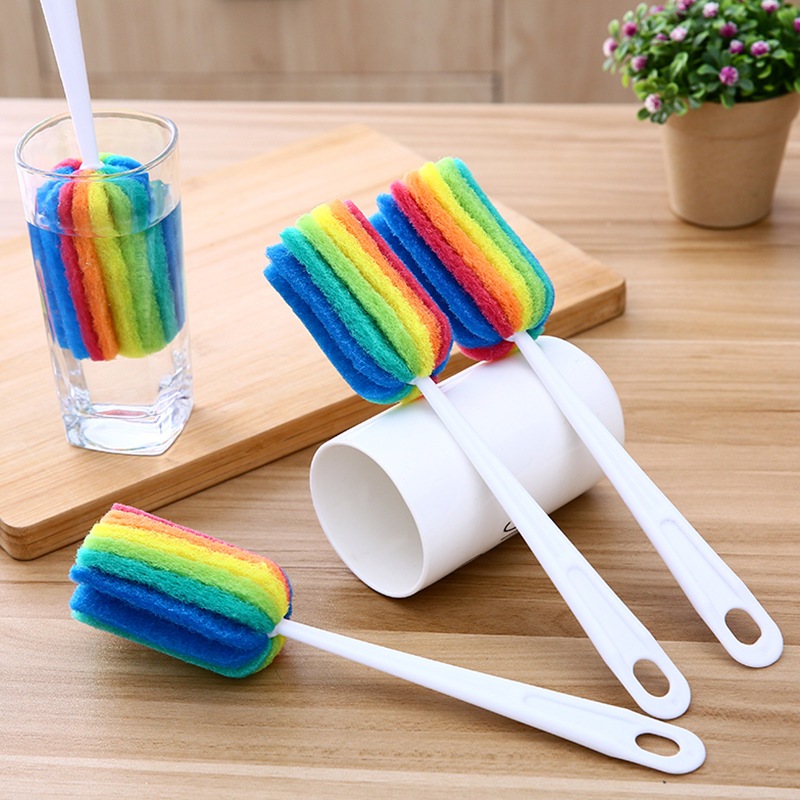 Colorful Water Bottle Mug Glass Washing Sponge Cleaning Brush, Scrubber ...