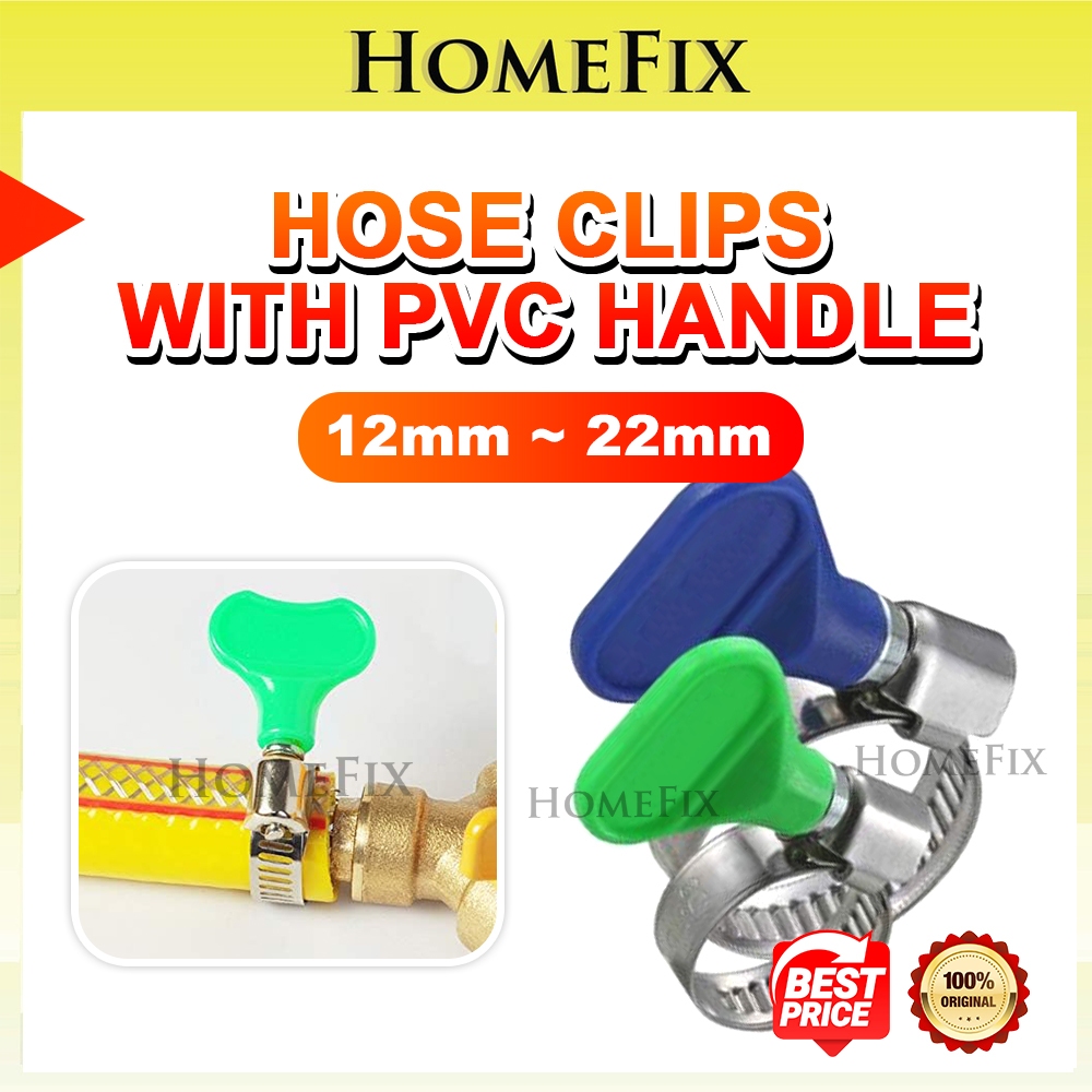 {1 or 2pcs} Stainless steel hose clip with pvc handle / Butterfly Head ...