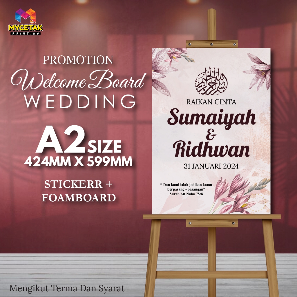 💖Welcome Board Kahwin💖Wedding Board | Papan Selamat Datang Perkahwinan ...