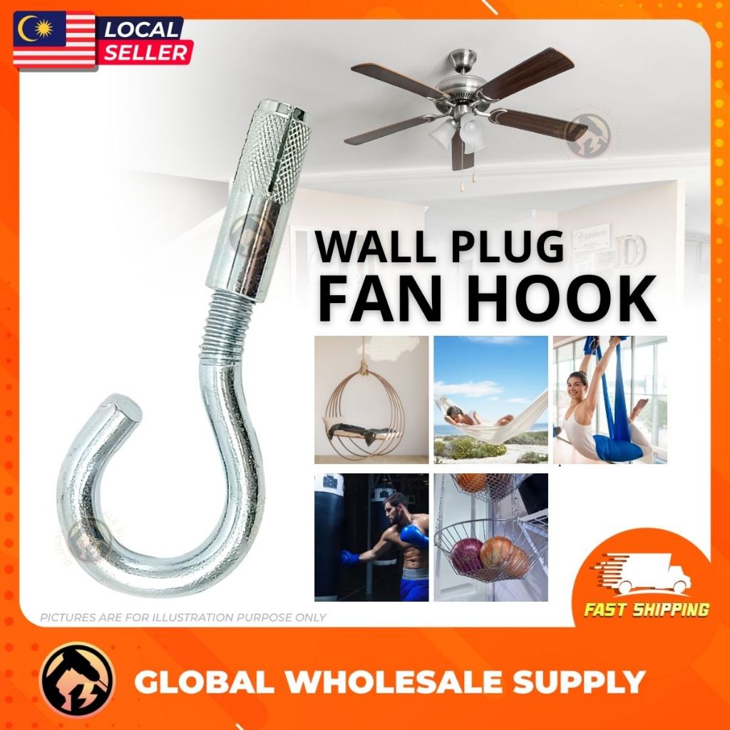 [NEW] Fan Hook With Wall Plug Standard Wall Plug Anchor Hook For Basket ...
