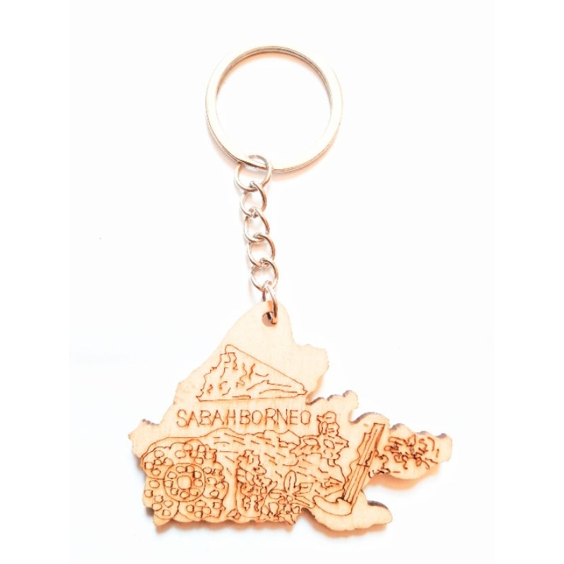 Keychain Sabah Special Craft/Creative Wood Craft ( 1 pcs ) | Shopee ...