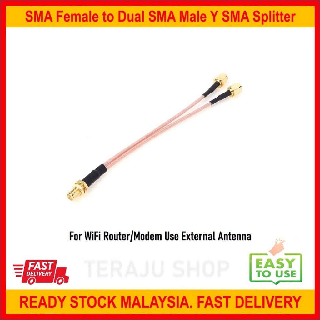 SMA Female to Dual SMA Male Y SMA Splitter Suitable for GtenIQ | Shopee ...