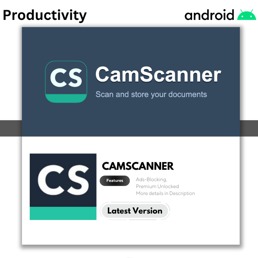 CamScanner (Latest 2024)- Premium Version No Watermark Unlock All ...