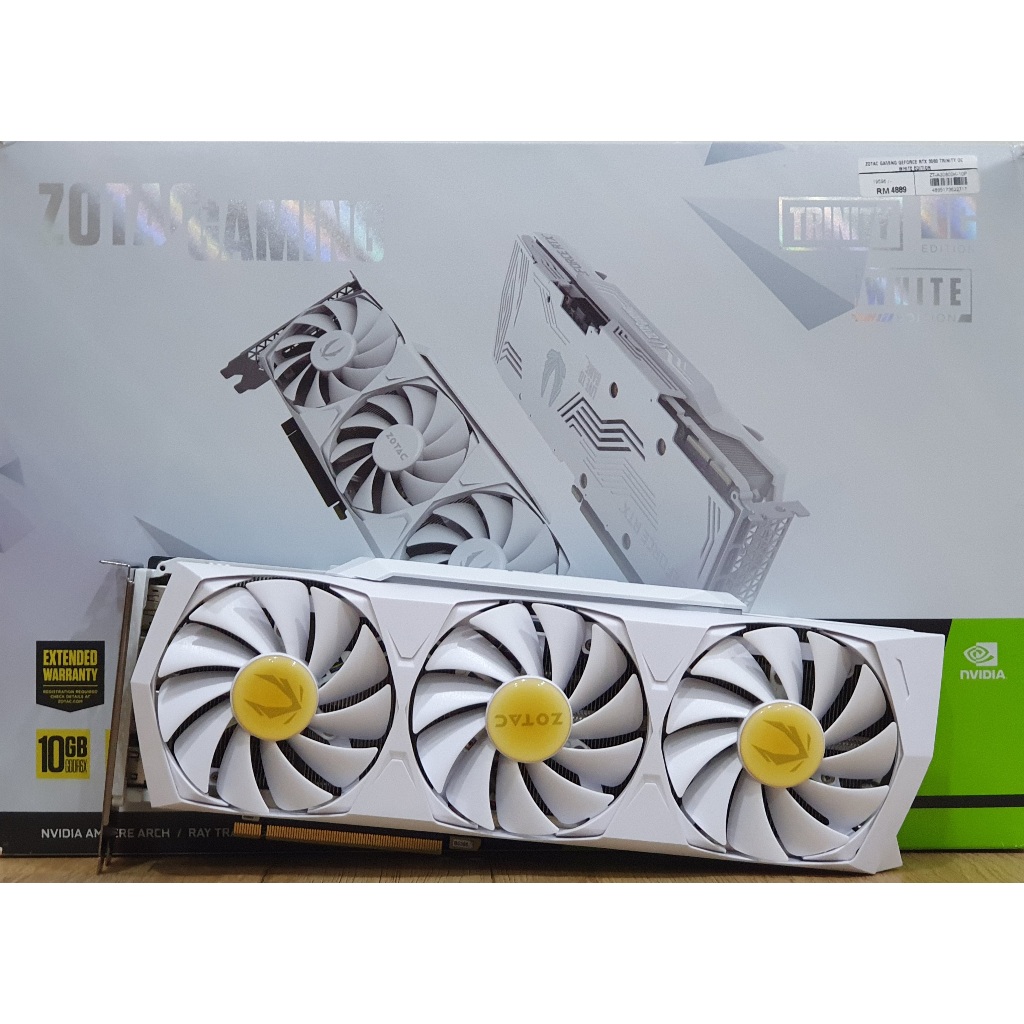 Zotac RTX 3080 Trinity OC White NVIDIA GEFORCE RTX3080 GPU | Shopee ...
