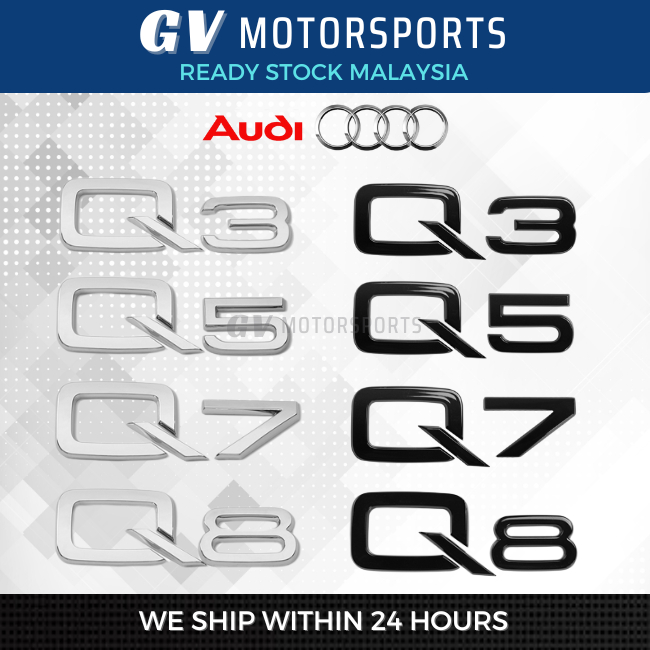 READY STOCK Audi Q3 Q5 Q7 Q8 Car Sticker ABS Emblem Rear Trunk Badge ...