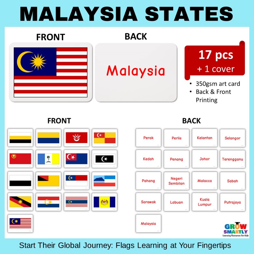 Malaysia Flag Flash Card Malaysia Bendera Malaysia Besar Asean Flags ...