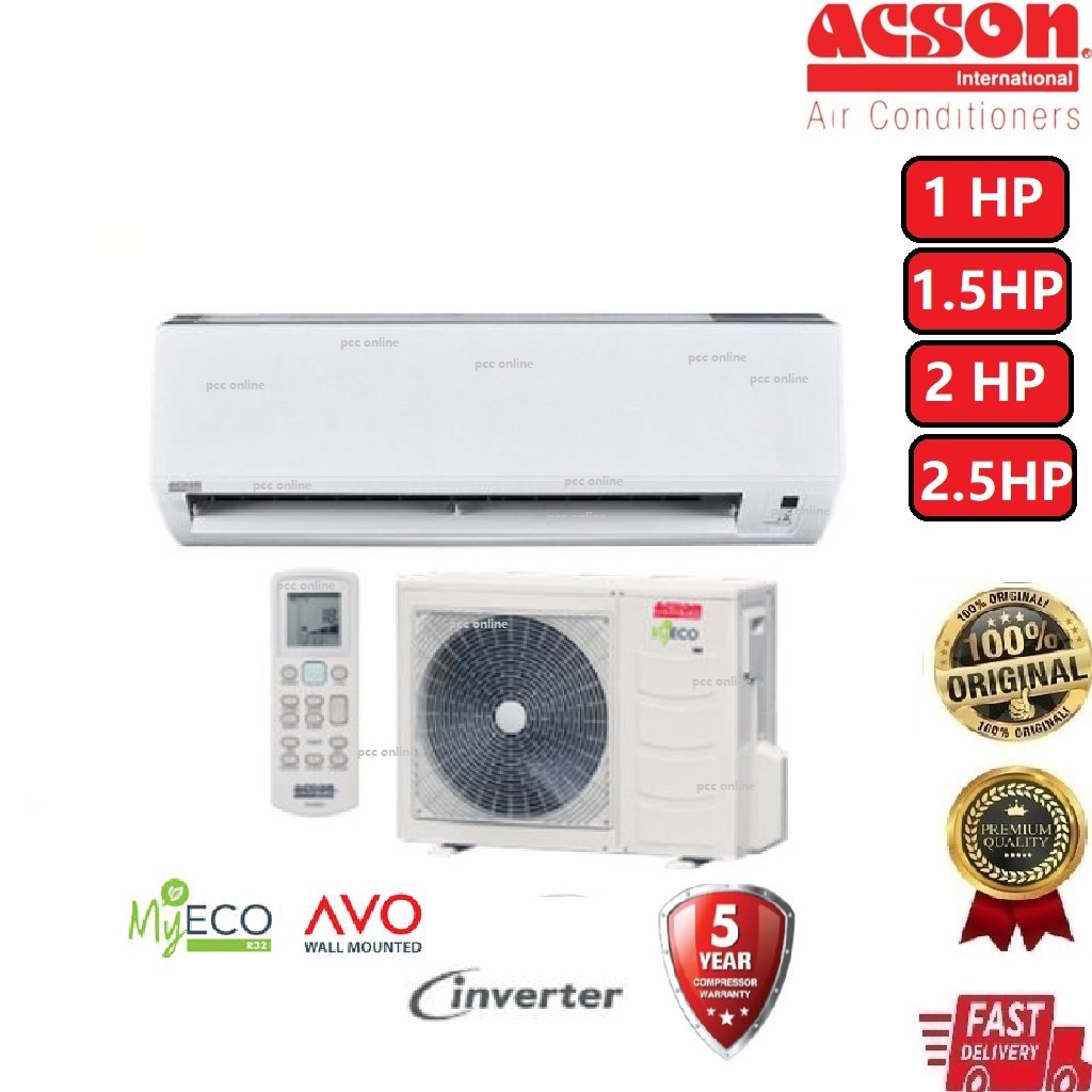 ACSON R32 INVERTER Air-conditioner AVO Inverter Aircond A3WMY/A3LCY 1 ...