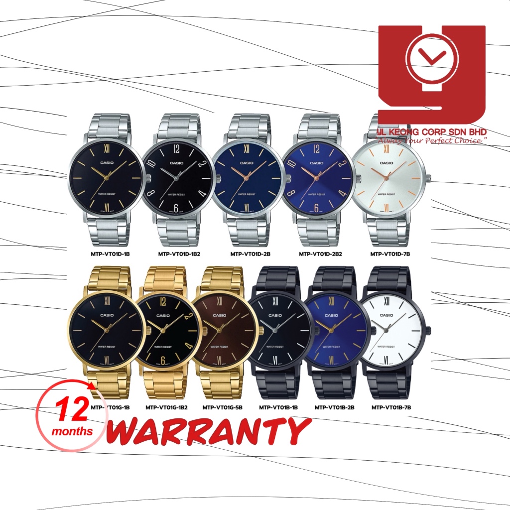 CASIO GENERAL MEN’s WATCH *MTP-VT01 SERIES | Shopee Malaysia
