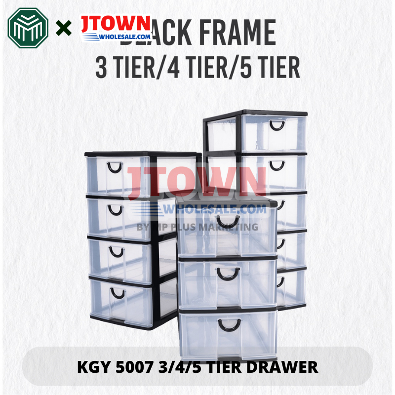 (READY STOCK) 3/4/5 Tier Medium Size Multipurpose Transparent Drawer ...
