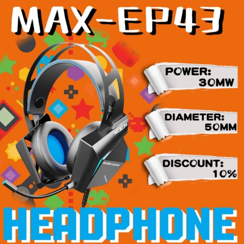 STEREO GAMING HEADPHONE LED MX-EP43 MOXOM | Shopee Malaysia