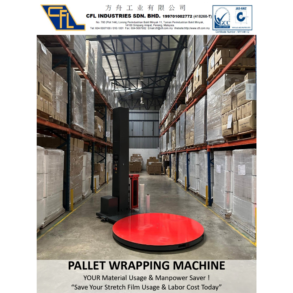 STRETCH FILM PALLET WRAPPING MACHINE 【CFL】MODEL: CFL1100-750 WRAPPING ...