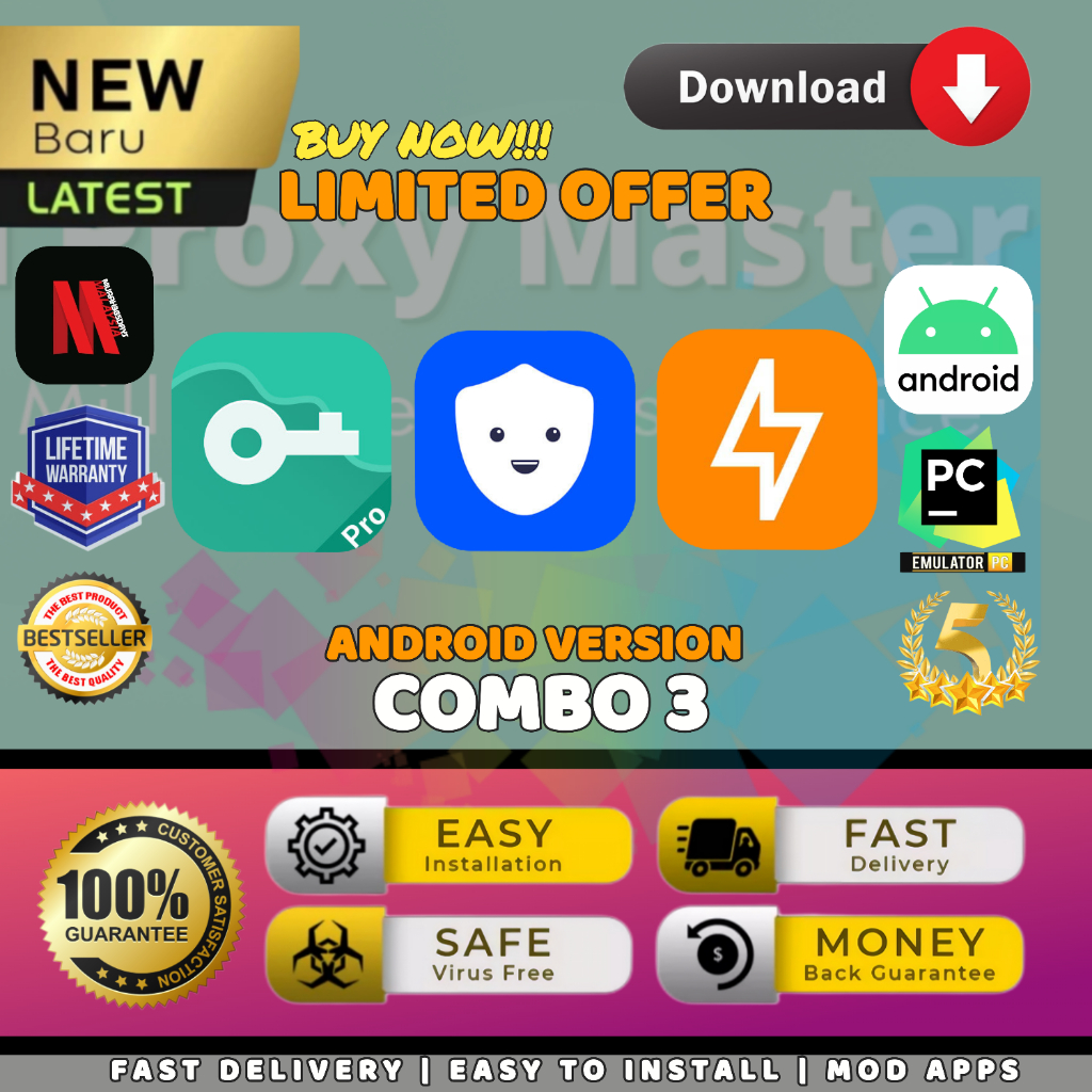 🔥COMBO 3🔥 VPN Proxy Master MOD | Latest Update Mod | Lates Update | No ...