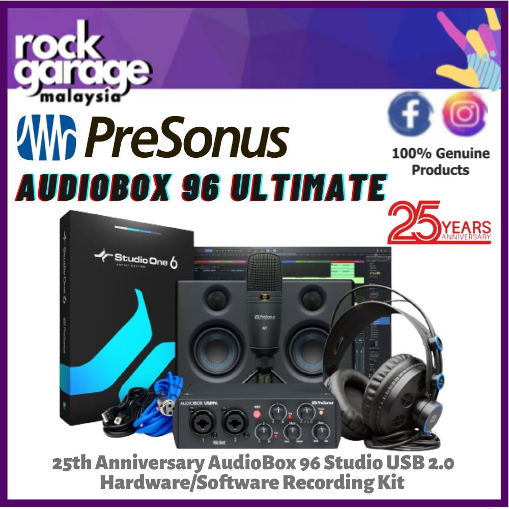 PreSonus 25th Anniversary AudioBox Studio Ultimate Bundle/AudioBox 96 ...