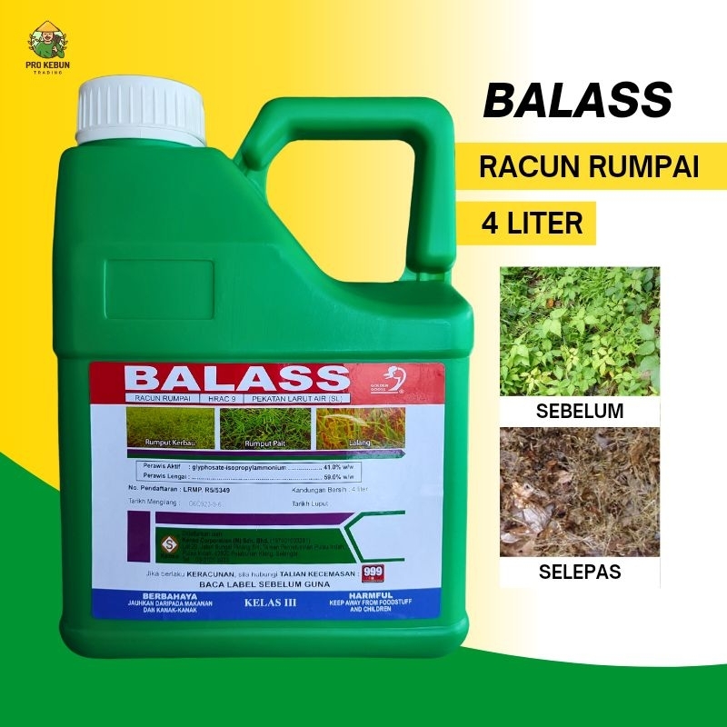 Balass Herbicide 4 Liter Racun Rumput Serap Racun Rumput Tahan Lama ...