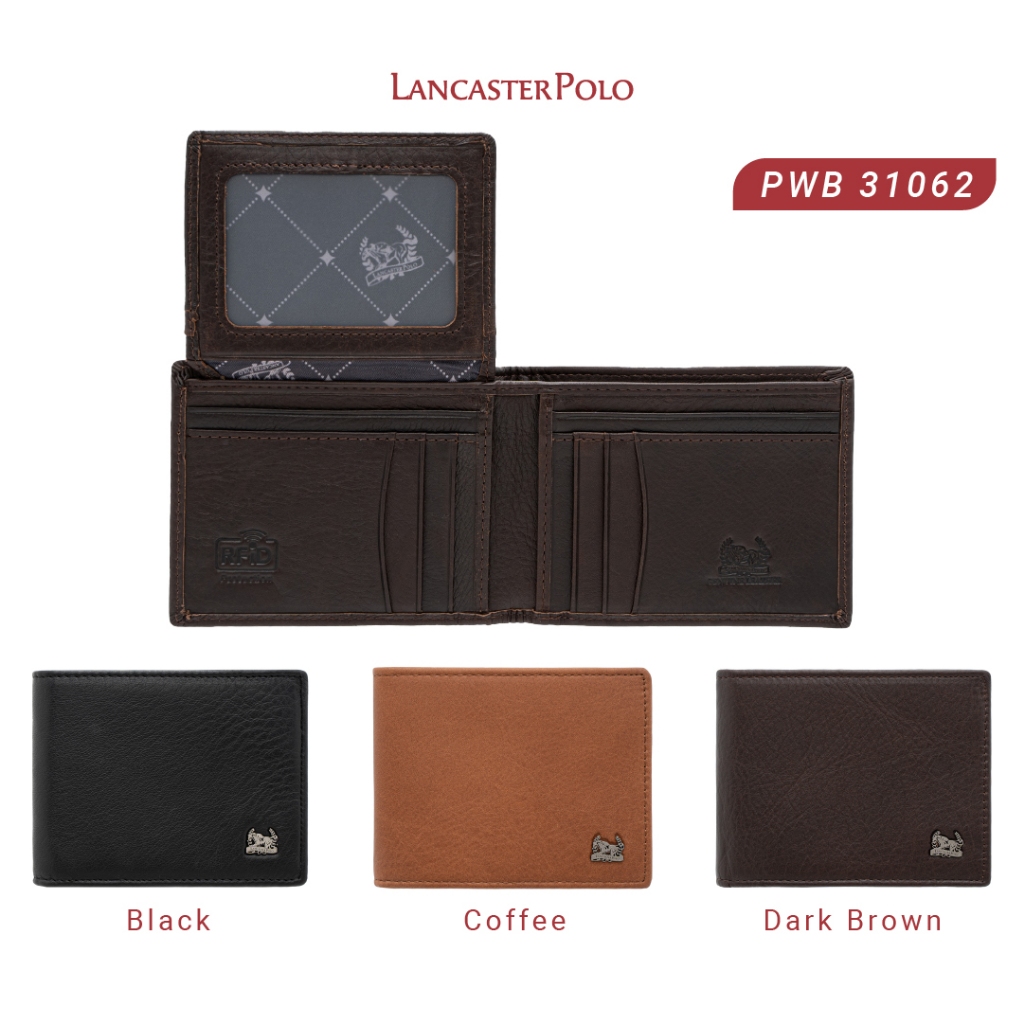 Lancaster Polo Men’s Top Grain Leather Bi-Fold Wallet with Gift Box - 3 ...
