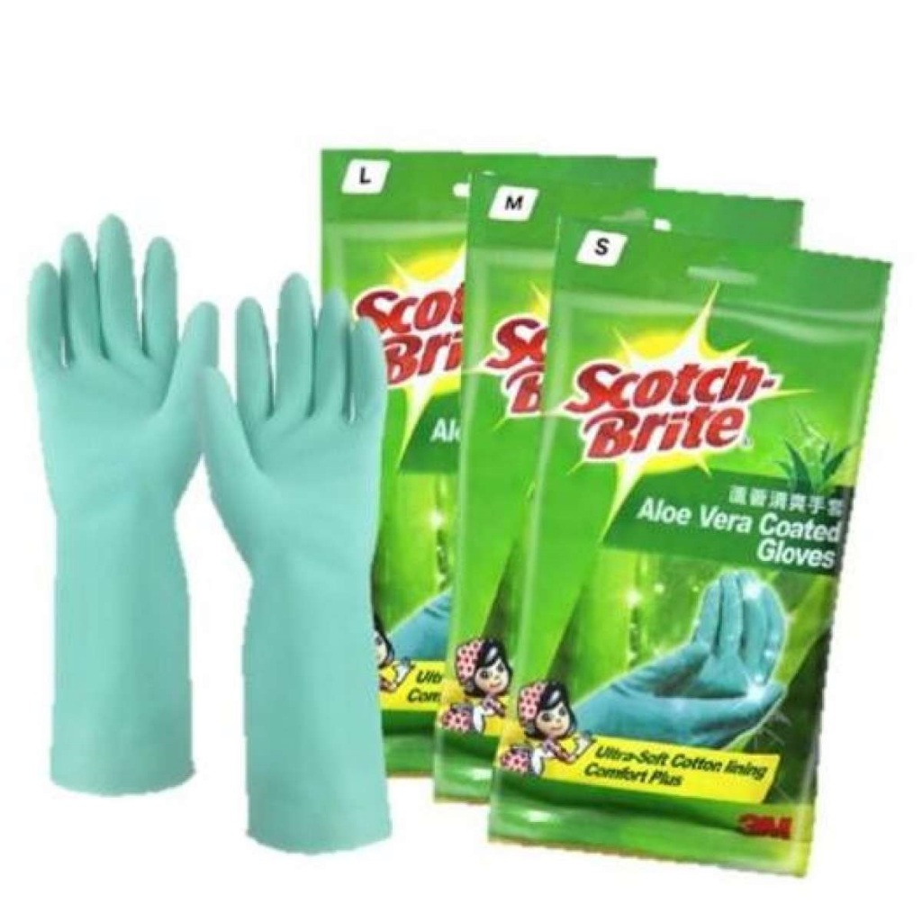 Scotch Brite Gloves Multi Purpose 491-Y, Aloe Vera, Heavy Duty ...
