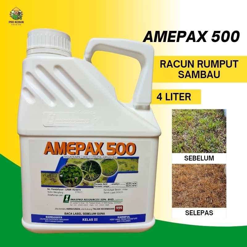 Amepax 500 4 Liter Racun Susu Racun Rumput Sambau Racun Ametryn Racun ...