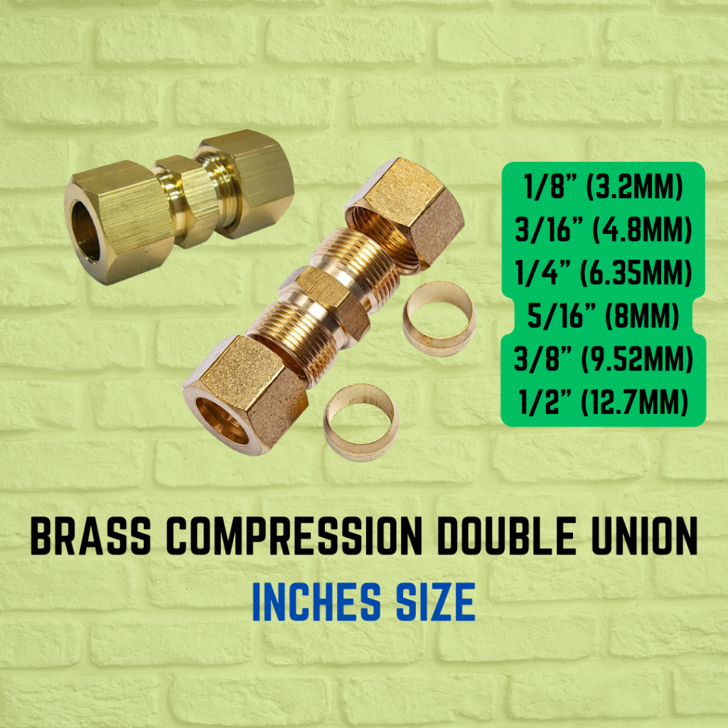 BRASS COMPRESSION DOUBLE UNION SOCKET (INCHES SIZE) FOR COPPER TUBING ...