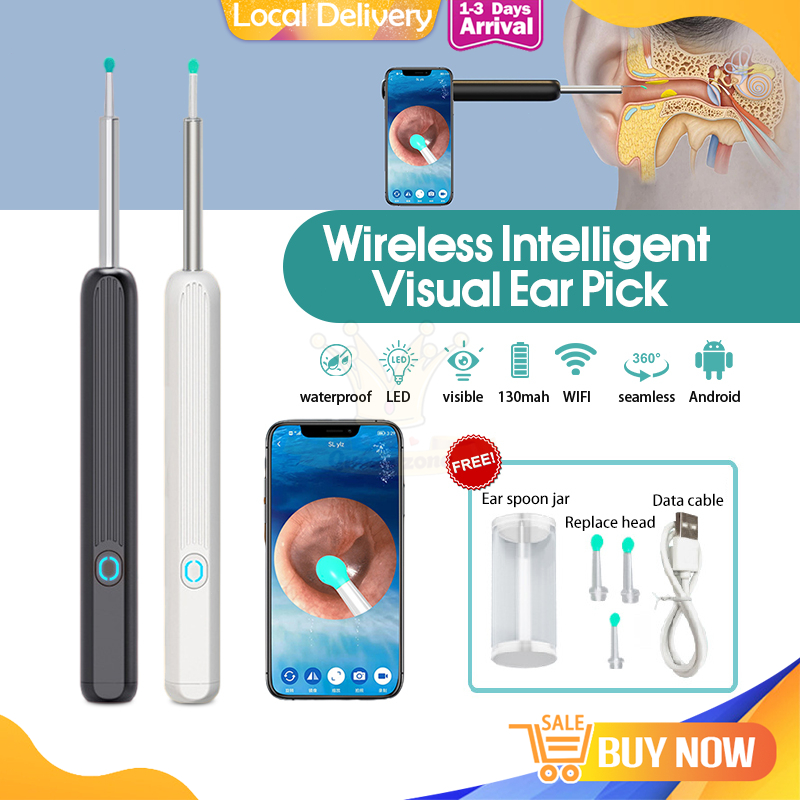 Earpick With Camera LED Rechargeable Soft Silicone Ear Cleaner Tool For ...