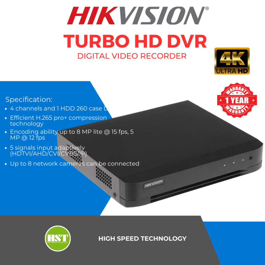 HIKVISION DVR 4K Ultra HDDS-7204HUHI-K1/E | Shopee Malaysia