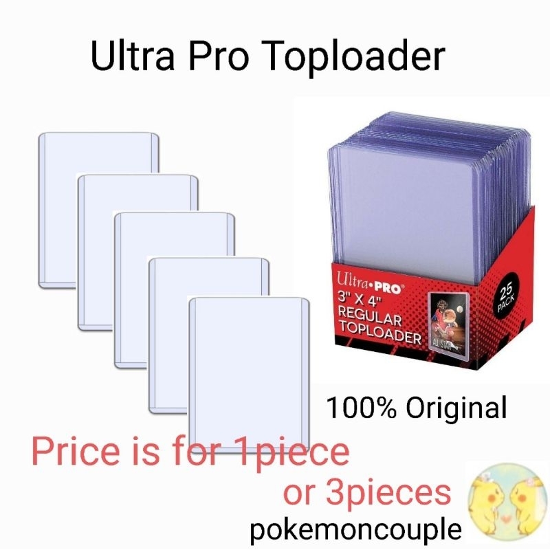 Pokemon Card TCG: 1 piece Ultra Pro 3X4 Regular Toploader 35PT Card Holder Clear for pokemon ...
