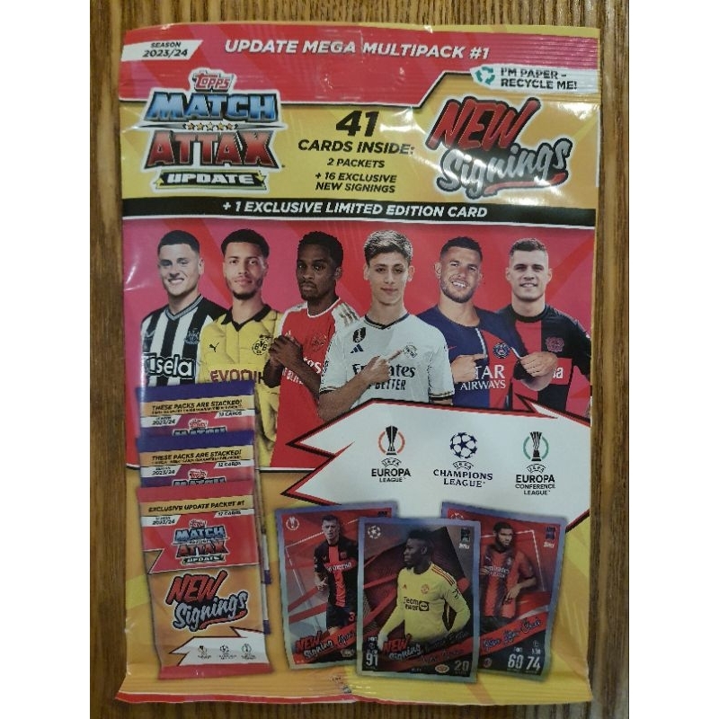Topps Match Attax 23/24 Update Mega Multipack #1 New Signing | Shopee ...