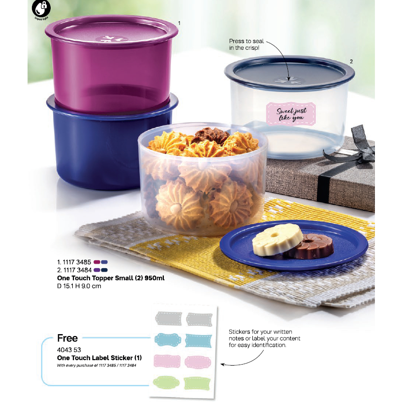 (NO STICKER) Tupperware One Touch Topper Small (2) 950ml / OT/ GIFT ...