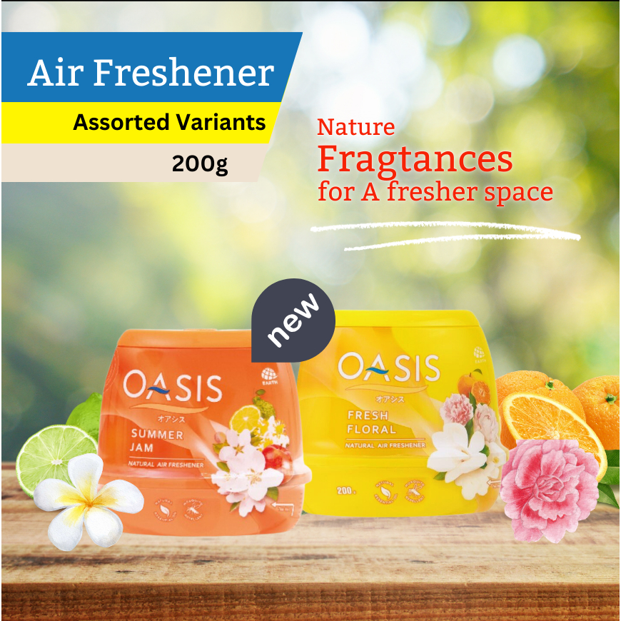 OASIS AIR FRESHENER GEL MULTIPURPOSE 2 IN 1 FRESH FLORAL GEL (200G) | Shopee Malaysia