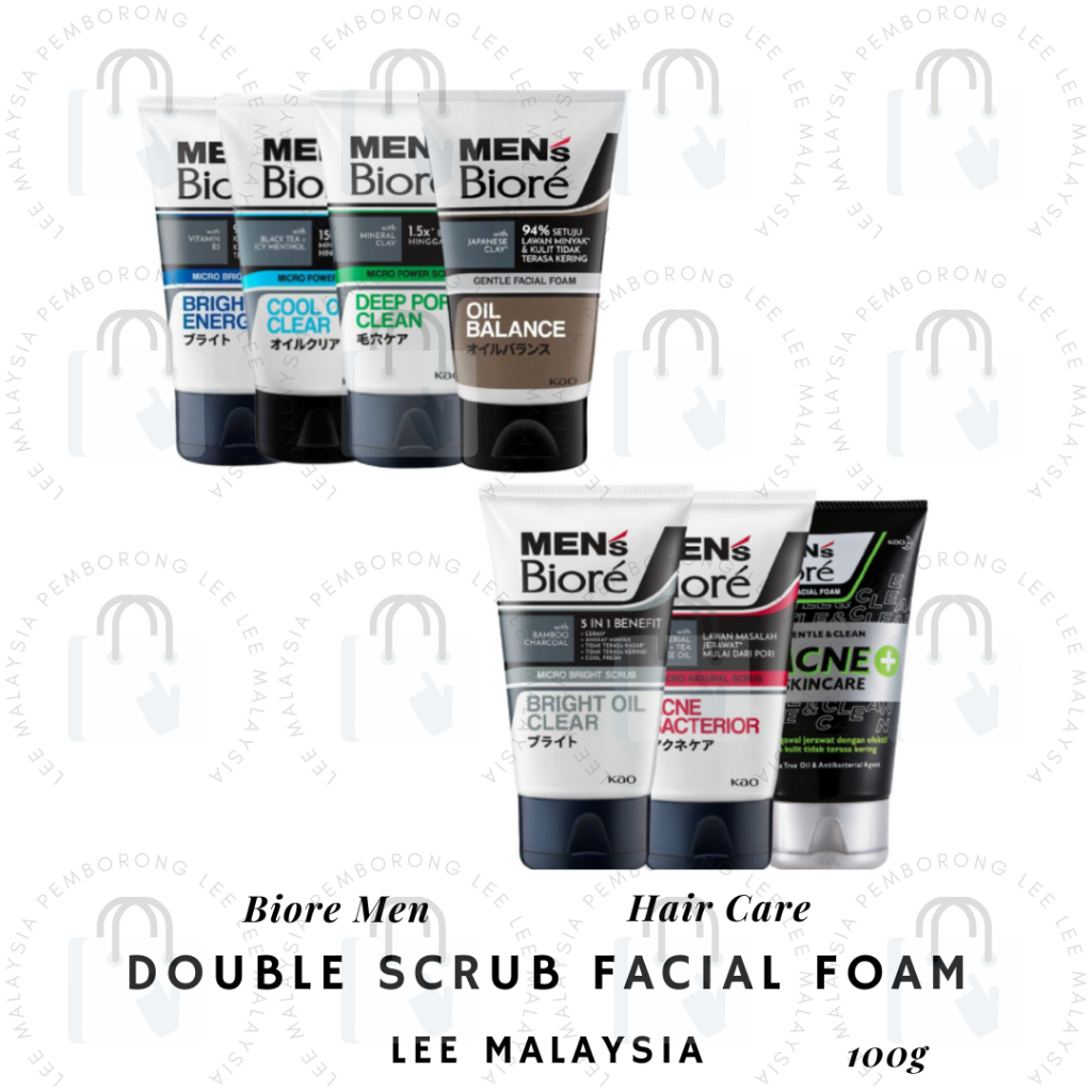 Biore Men Double Scrub Facial Foam / MEN' s Biore Pemcuci Muka 100g ...