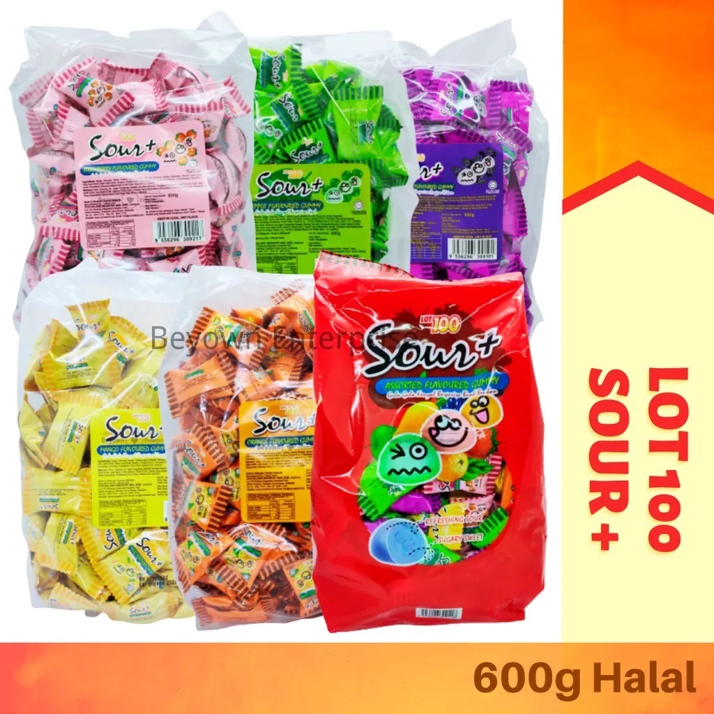 [580G WHOLESALE] LOT100 SOUR+ PLUS GUMMY CHEWY CANDY ASSORTED FLAVORS ...