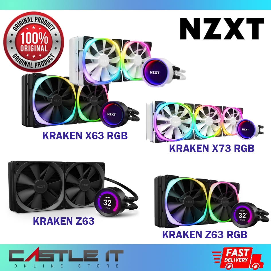 NZXT Kraken Z53 / Z63 RGB ARGB Intel LGA1700 LGA1200 AMD AM5 AIO Liquid CPU Cooler (BLACK ...