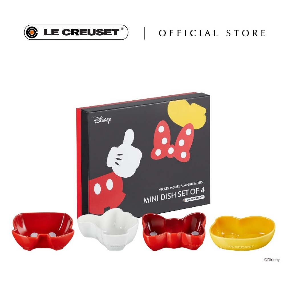 Le Creuset Stoneware Mickey Mouse Mini Dishes - White, Cerise & Nectar ...