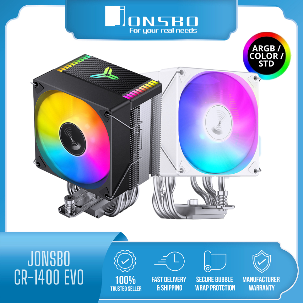 [Color/ARGB] Jonsbo CR1400 EVO Black 9CM Tower CPU Cooler Heatsink (2 ...