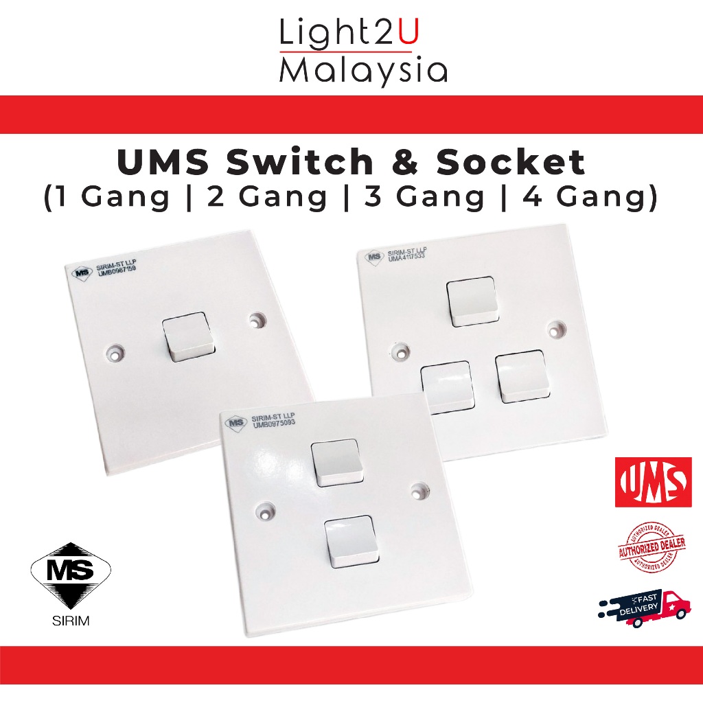 UMS Gang Switches & Sockets || Suis | Shopee Malaysia
