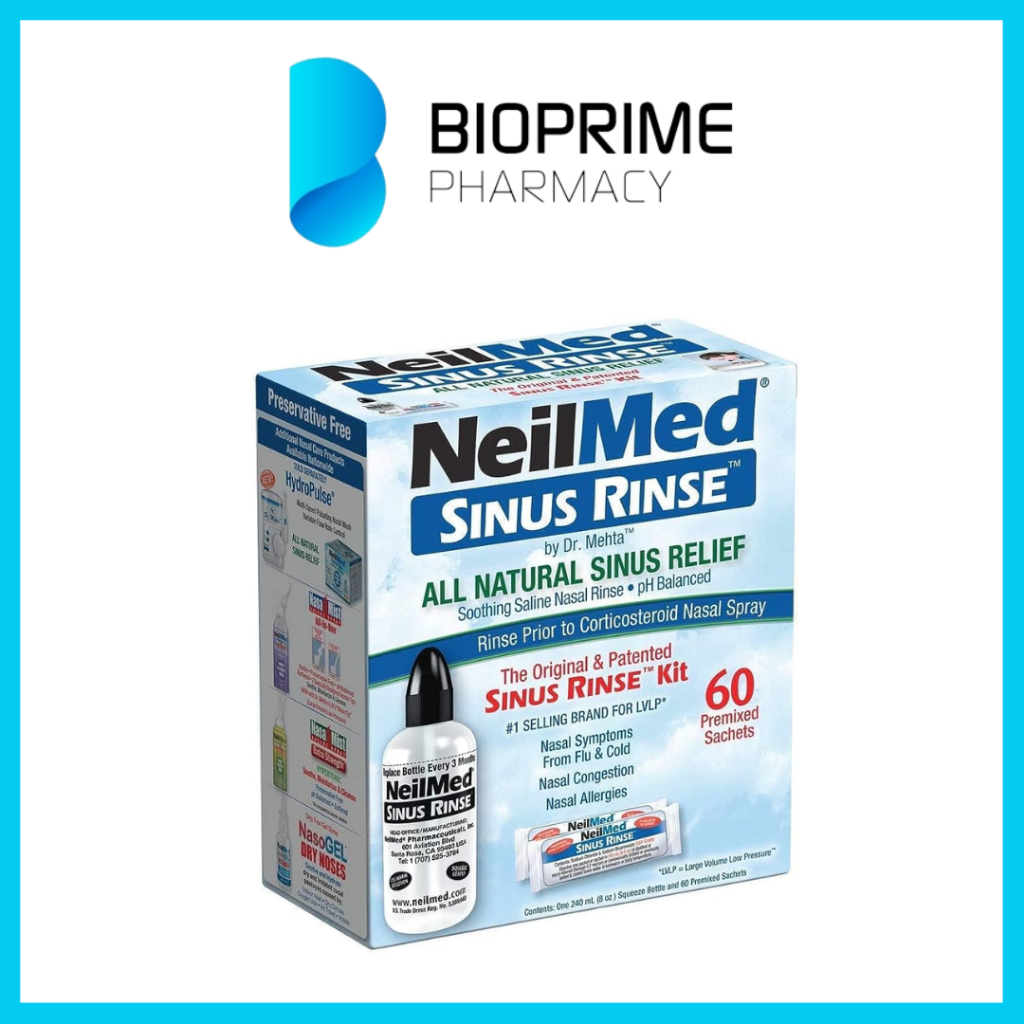 NEILMED SINUS RINSE KIT ADULT (60 premixed sachets + Bottle) | Shopee ...