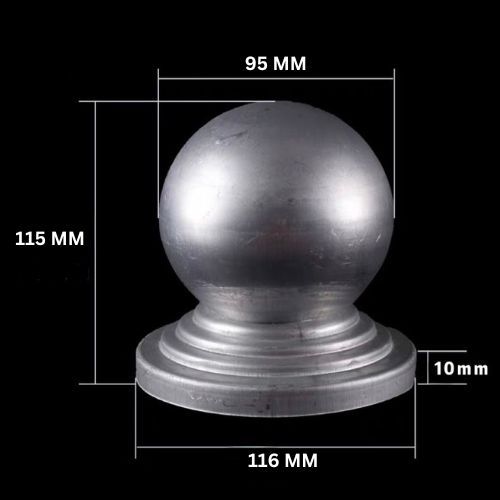 CP ONLINE 40/50/60/100mm Wrought Iron Round Ball With Holder Silver ...